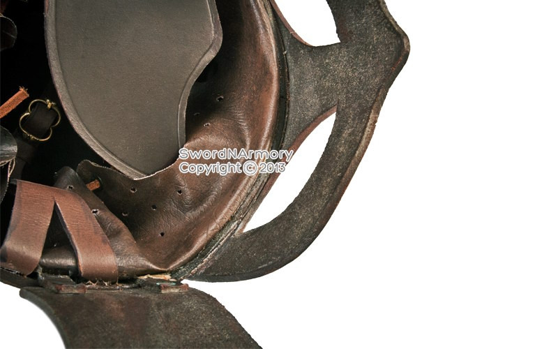 Wearable Viking Warrior Leather Beowolf Helmet w/ Linner & Chin Strap ...