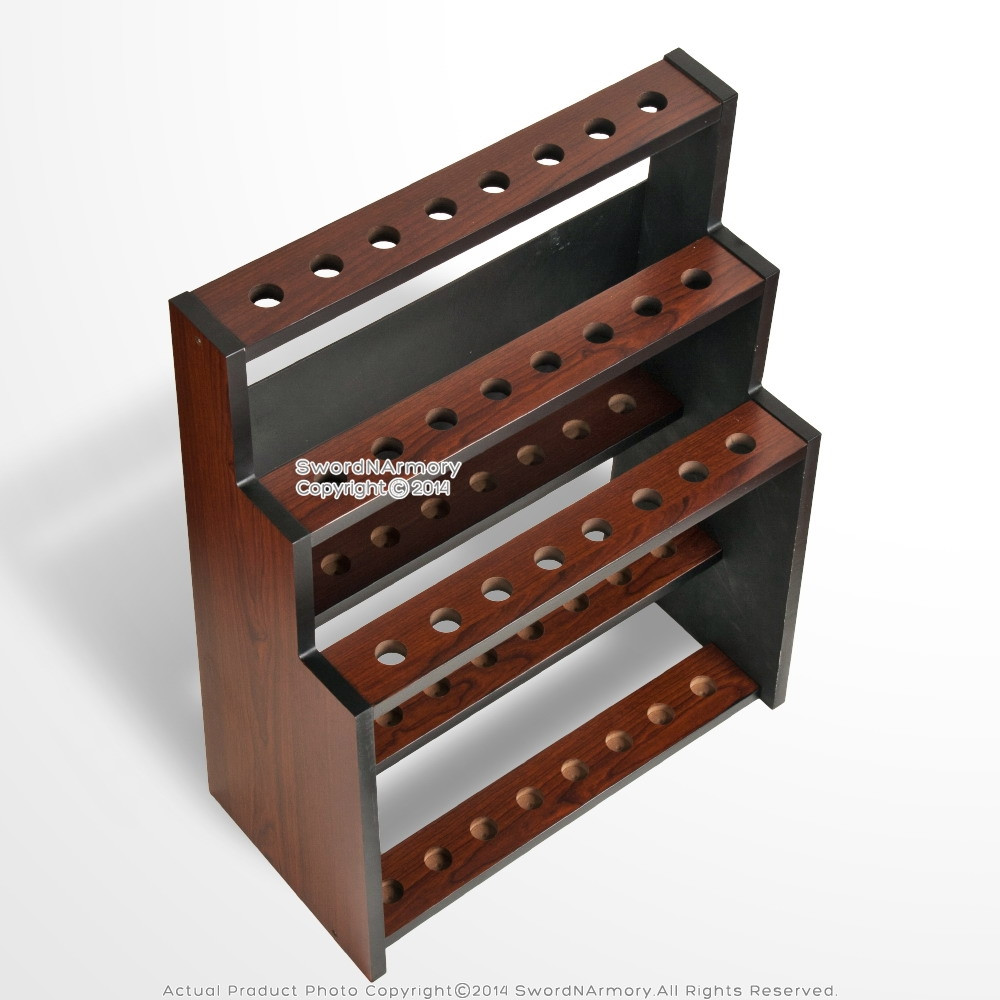 Deluxe 3 Tiers Wooden Walking Stick Display Stand Hold 24 Canes
