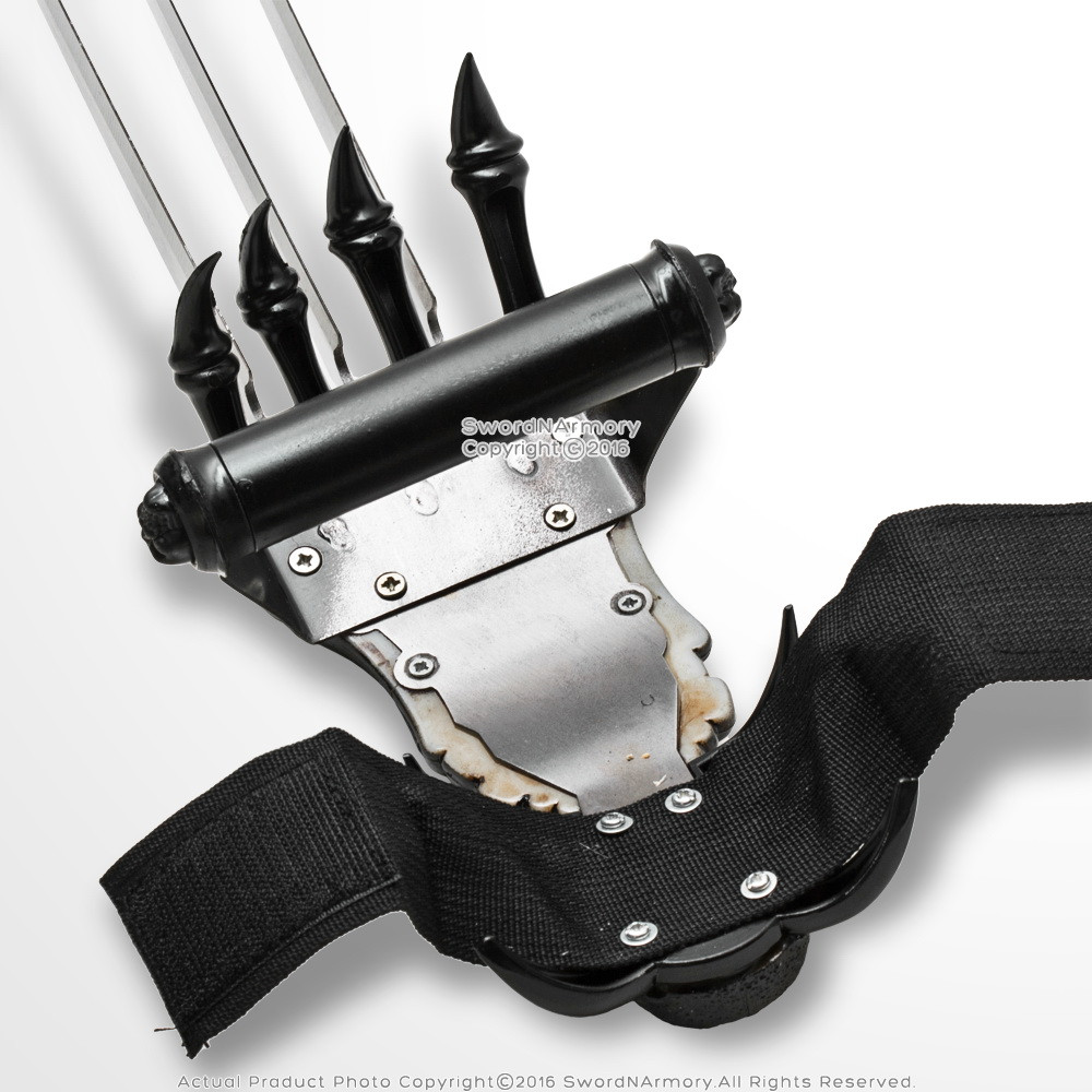 Black Zombie Gear Demon Bones Tri-Bladed Fantasy Skull Hand Claw