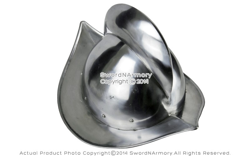 Medieval Renaissance Spanish Comb Morion Helmet Steel w/ Fake Leather ...