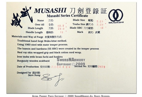 This is the Musashi Handmade Full Tang Samurai Katana Sword Sukashi ...
