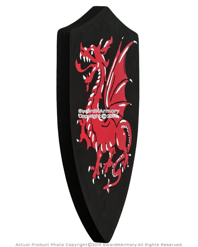 Medieval Crusader Knight Foam Shield with Torching Red Dragon Coat of ...