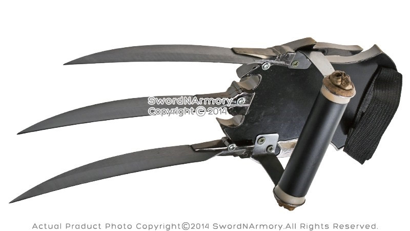 15" Fantasy Metal Wolf Hand Claw with Wolf Head Guard Movie Replica Cosplay