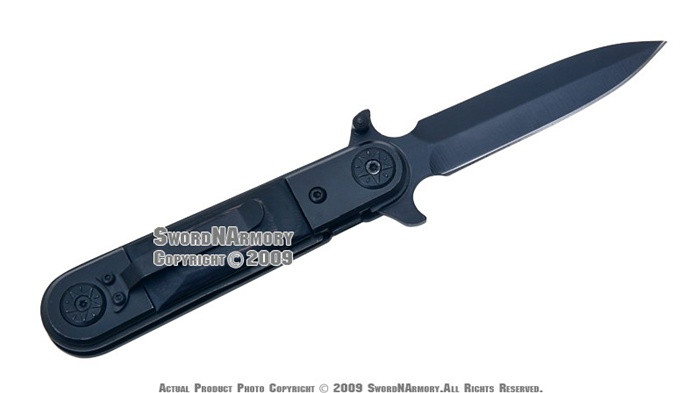 Spring Assisted Open Knife Pocket Folder Black Blade
