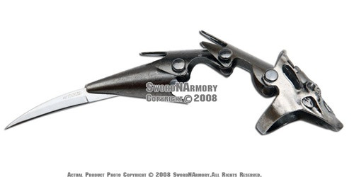 Fantasy Iron Reaver Skull Claw Finger Blade Knife Glove