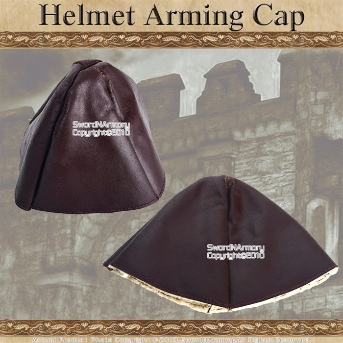 Synthetic Leather Medieval Arming Cap Helmet Padding