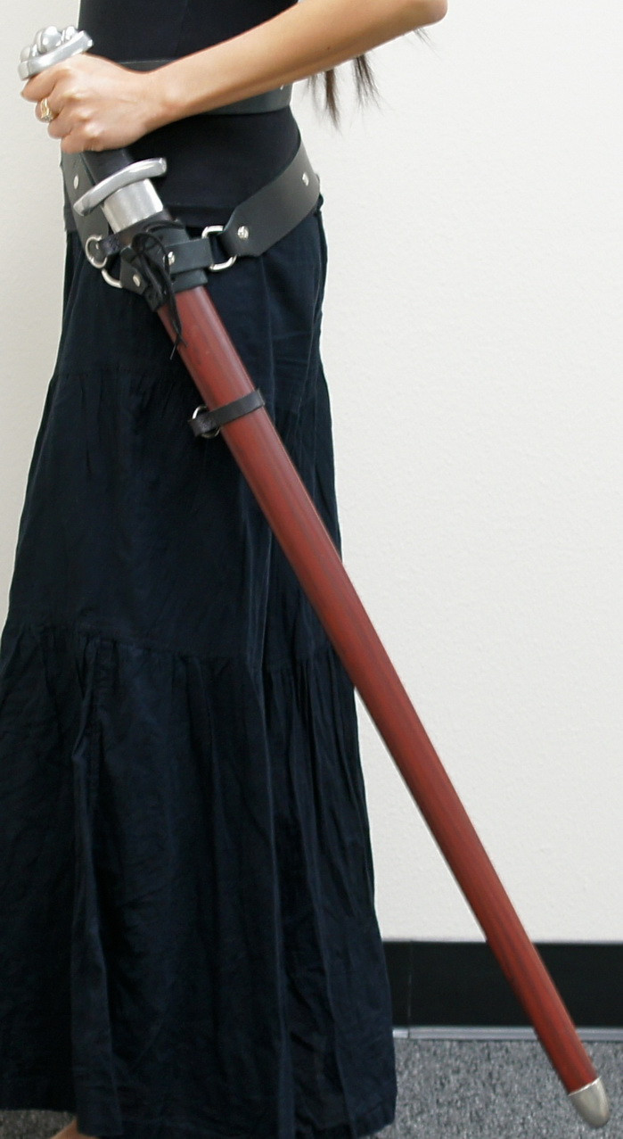 Black Leather Double Round Medieval Style Sword Belt with Frog - Sword ...