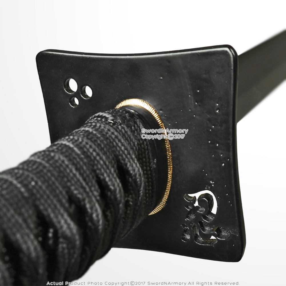 Shinobi Ninja Sword Hand Honed Sharp Edge Black Blade with Back ...