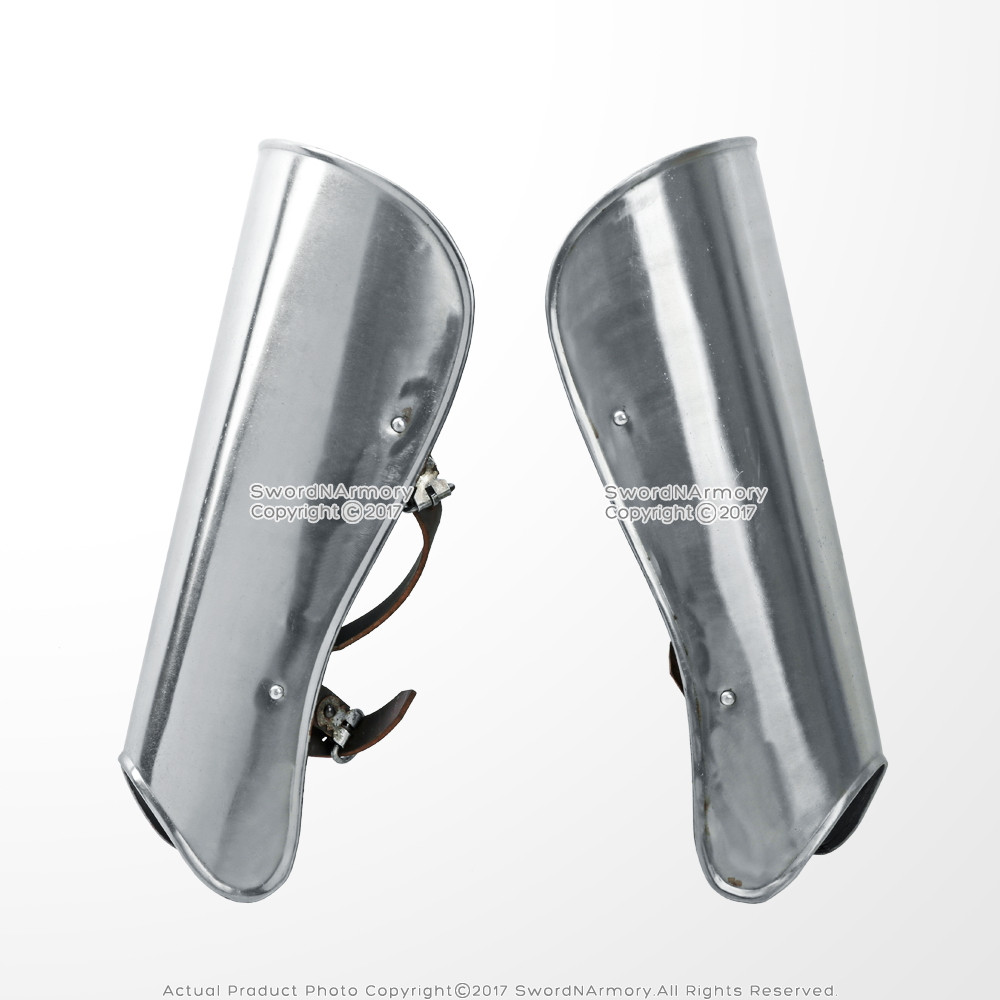 A Pair Medieval Steel Plate Armor Leg Greaves Set LARP Costume Cosplay ...