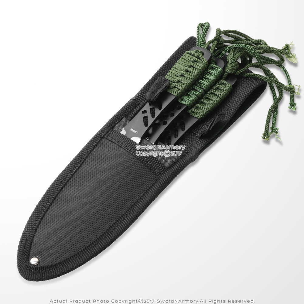 7.75" Long 3 Pcs Throwing Knife Set Throwers with Sheath Cord Wrapped ...