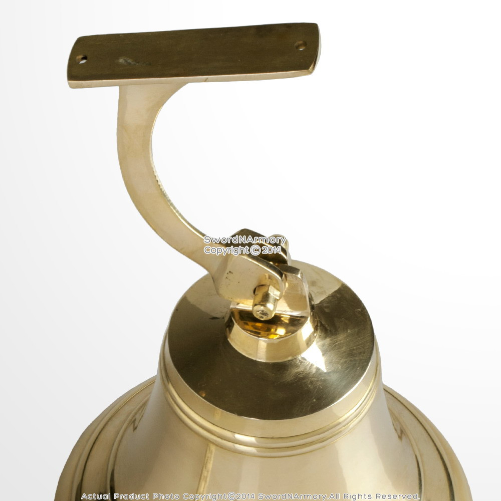 Brass Ship Bell Solid Cast Clapper Rich Tone Knotted Bell Rope Nautical