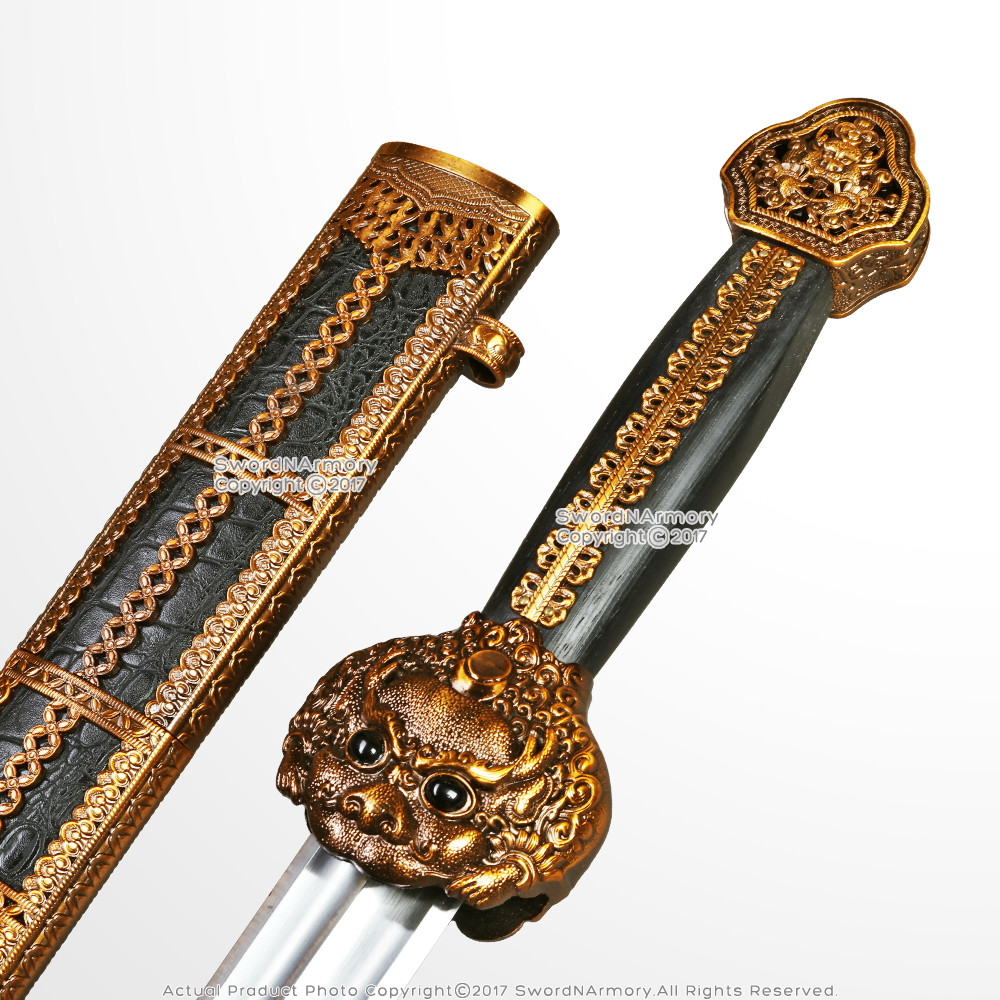 Qing Dynasty Qian Long Dragon Sword Handmade Chinese Emperor Jian Sharp ...