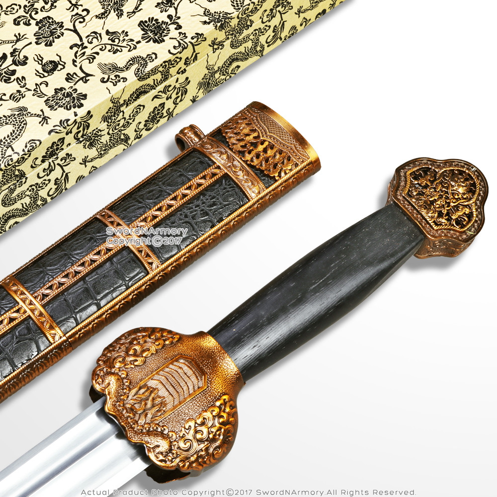Qing Dynasty Qian Long Dragon Sword Handmade Chinese Emperor Jian Sharp ...