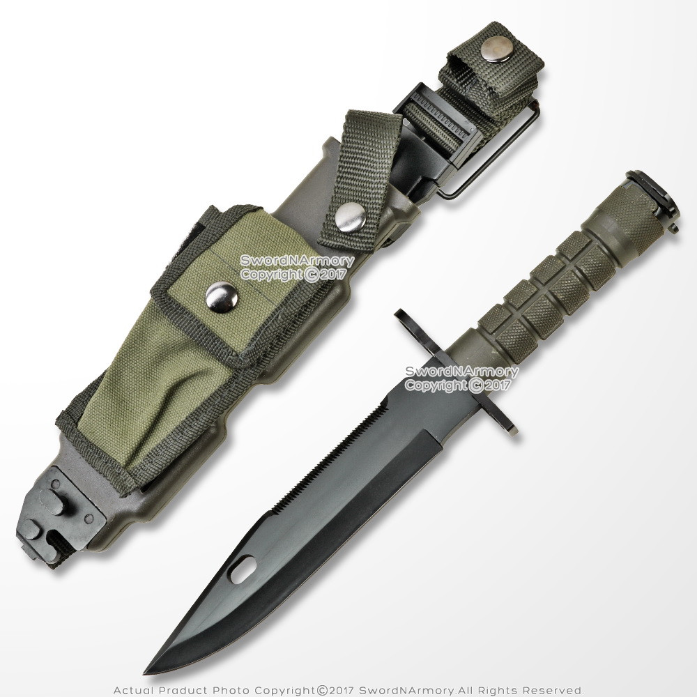 12" M9 Military Style Fixed Blade Survival Knife with Tactical Sheath ...
