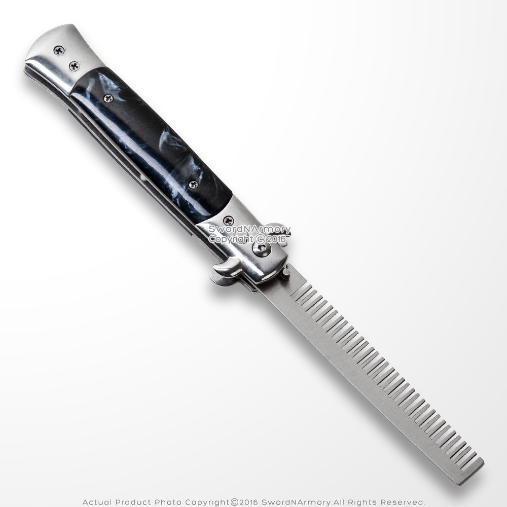 Fantasy Automatic Push Button Folding Comb Switchblade Knife Looking ...
