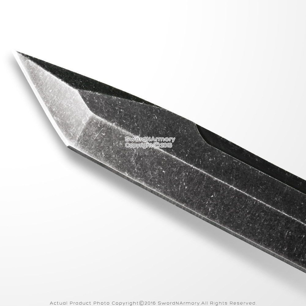 12" Full Tang Fixed Blade Tactical Tanto Knife Stone Wash Finish G10 Handle
