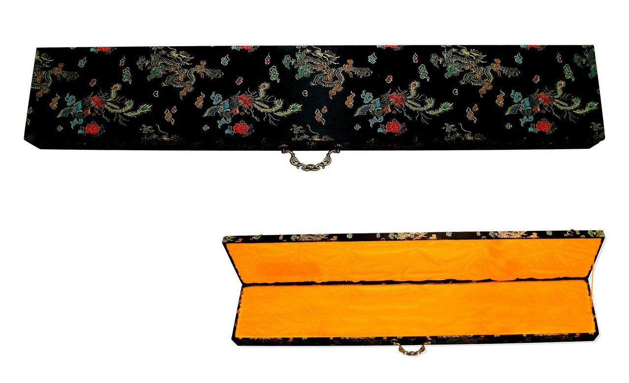44" Deluxe Brocade Locking Katana Display Silk Case Carrying Box