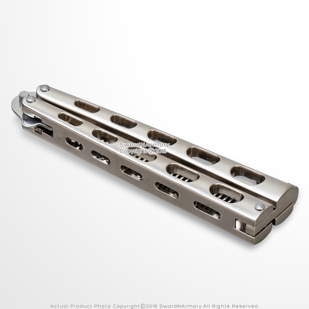 9" Multiple Color Handle Butterfly Flip Action Balisong Stainless Steel ...