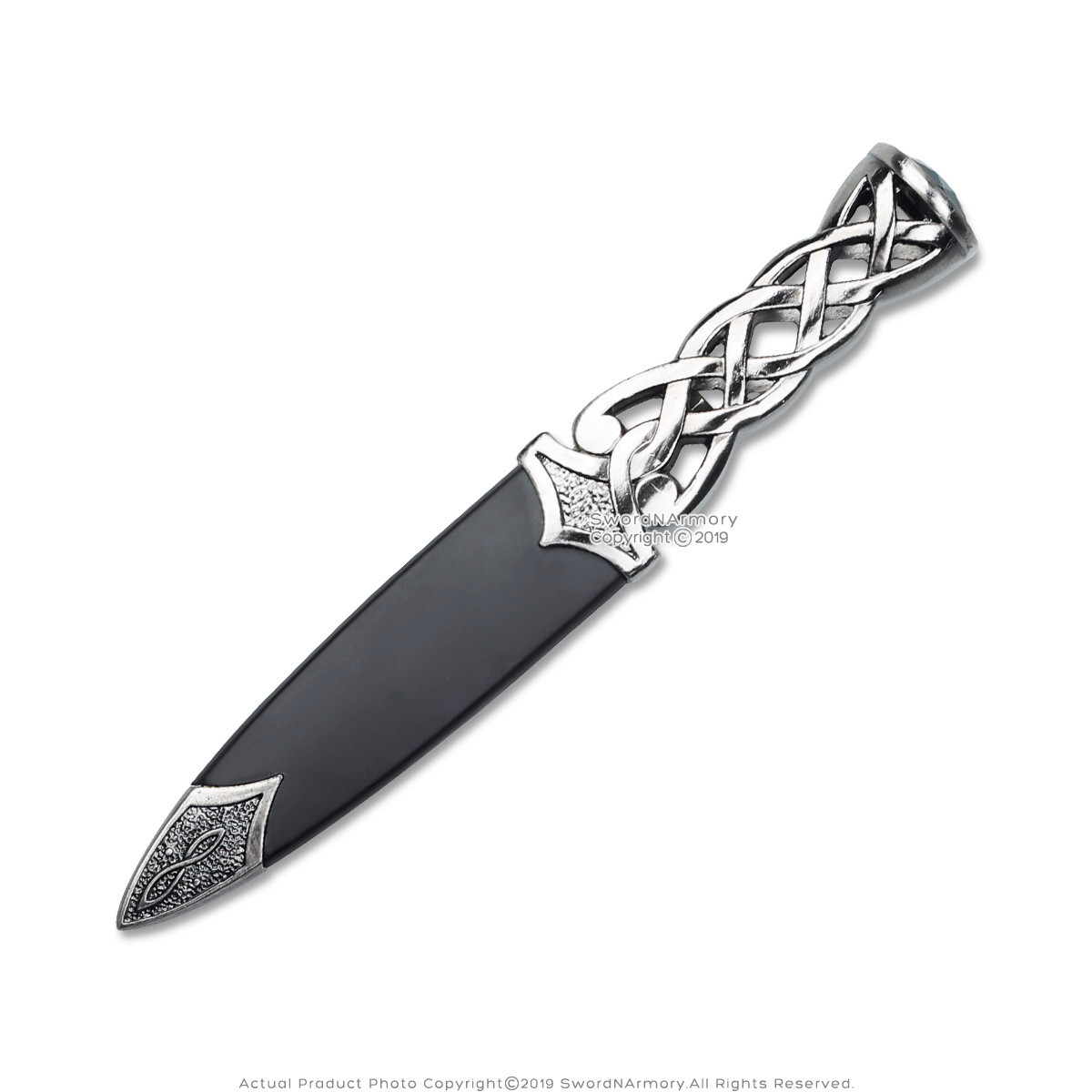 7" Silver Scottish Fantasy Dirk Knife Small Scotland Dagger w/ Multiple ...