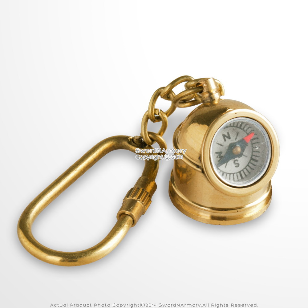 Set of 6 Handmade Brass Miniature Keychain Keyring Nautical Gift ...