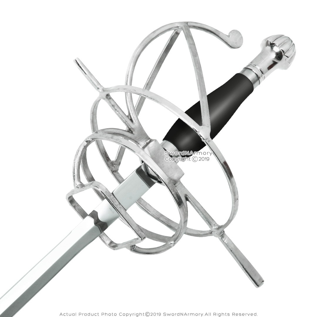 Bundle:Renaissance Swept Hilt Rapier Fencing Sword with Black Handle ...