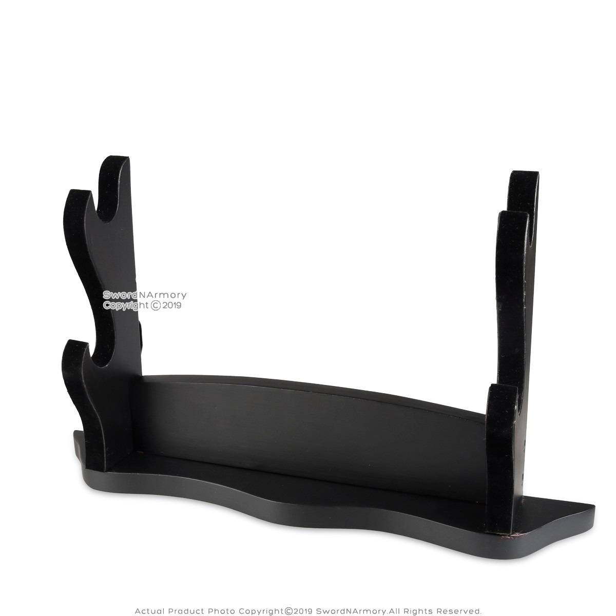 2-Tier Solid Wood Table or Wall Mount Sword Display Dragon Back Velvet ...