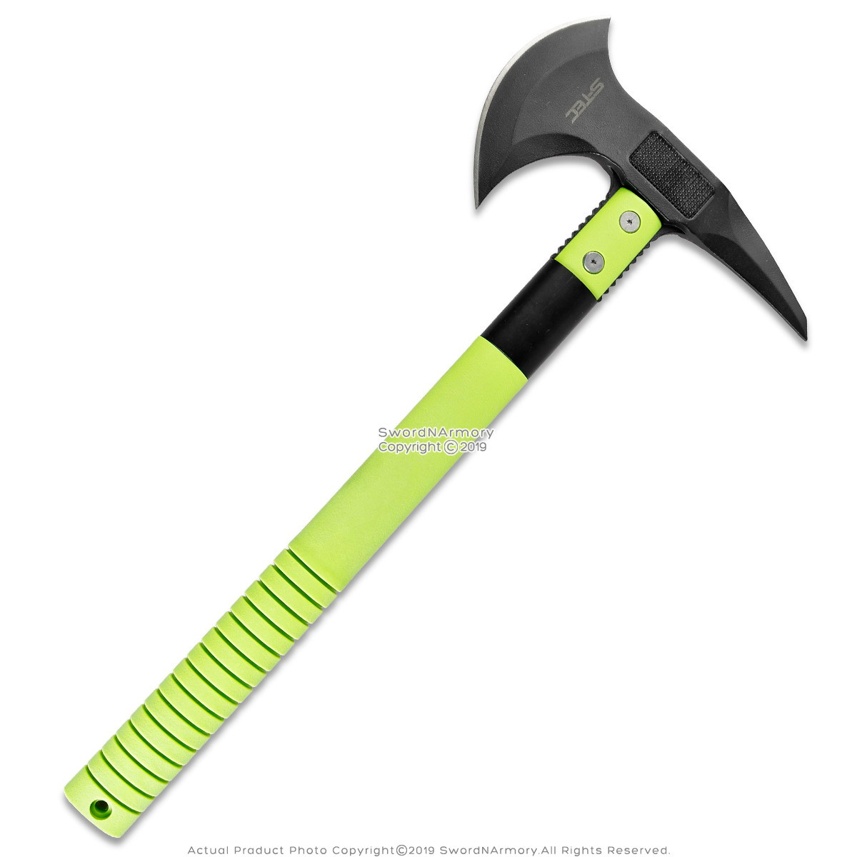 17” Tactical Double Head Axe Tomahawk Hatchet 3CR13 Steel Head Spike ...