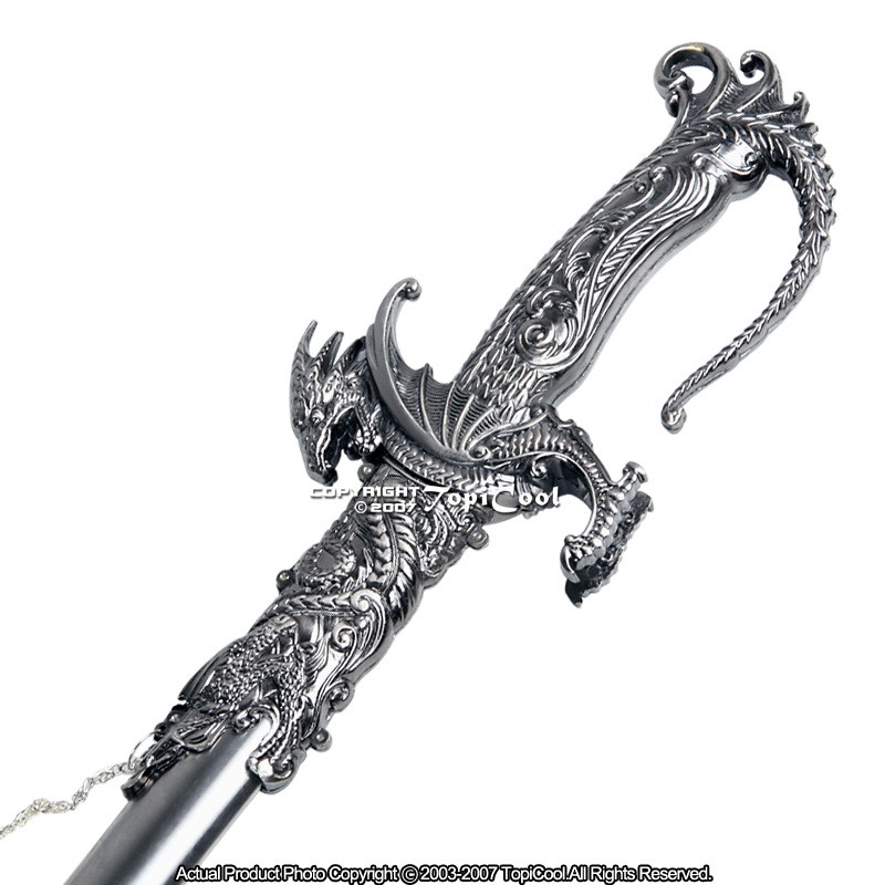 Saint George Dragon Saber Fantasy Medieval Knight Sword Dragon Handle ...