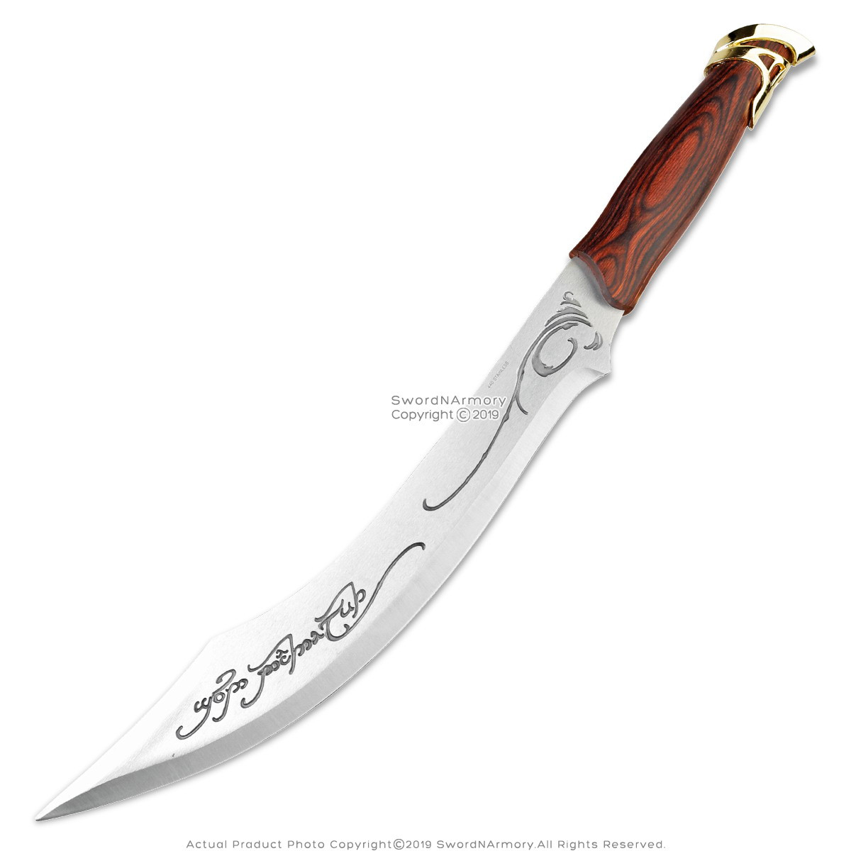 Long Knife Of Strider Ranger Elven Fantasy Scimitar Sword w/Sheath and ...