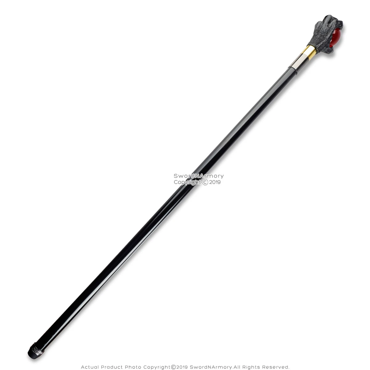 36.5 " Fantasy Black Hawk Talon Claw with Red Crystal Ball Handle ...