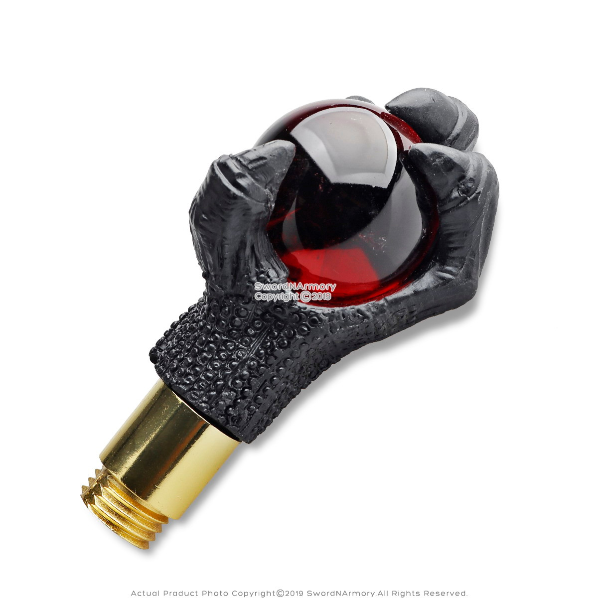 36.5 " Fantasy Black Hawk Talon Claw with Red Crystal Ball Handle ...