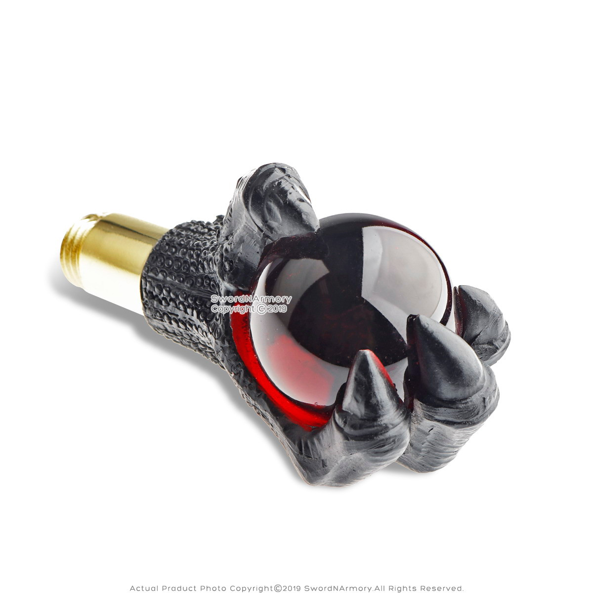 36.5 " Fantasy Black Hawk Talon Claw with Red Crystal Ball Handle ...