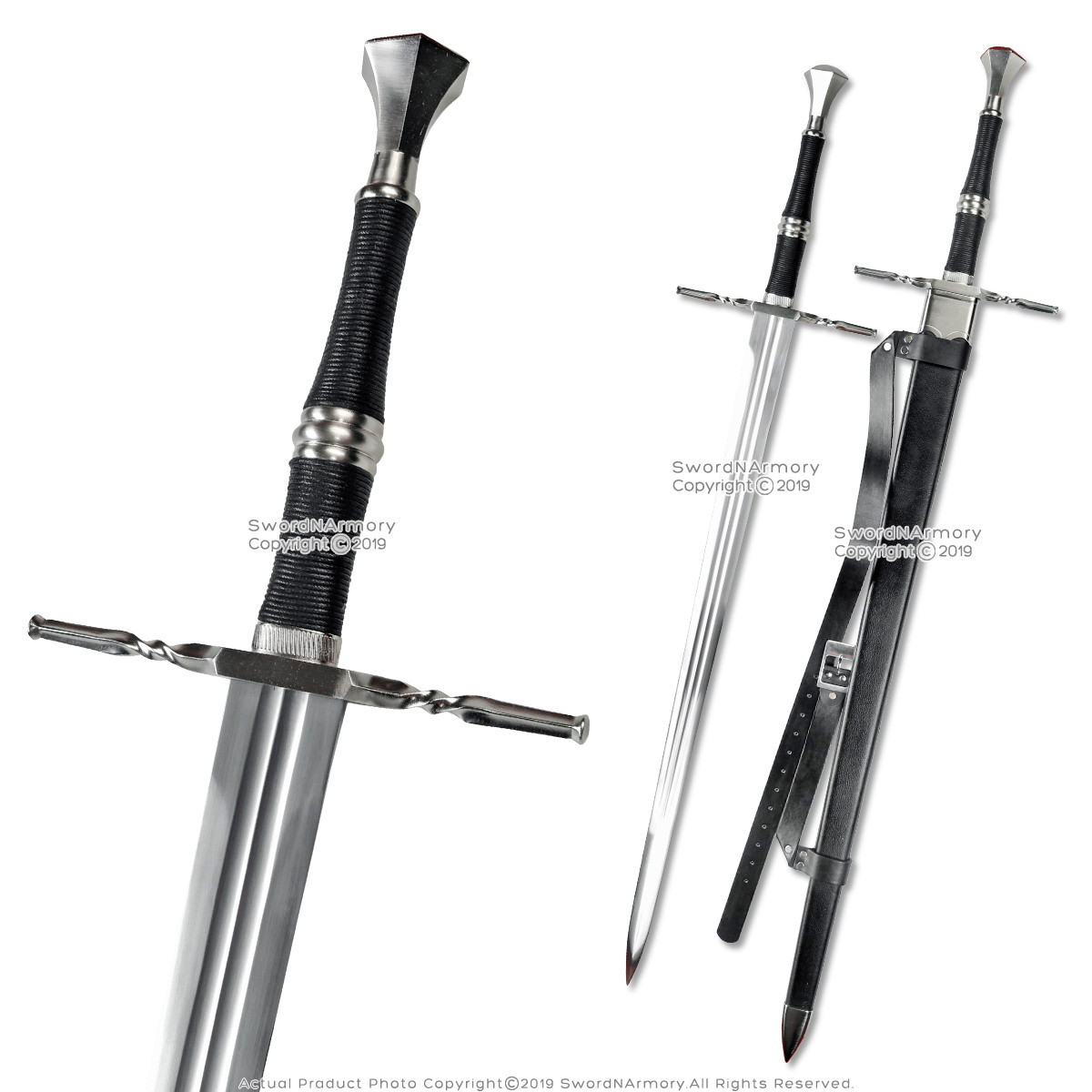 49" Geralt Witcher Steel Blade Replica Sword Scabbard Two Handed Medieval