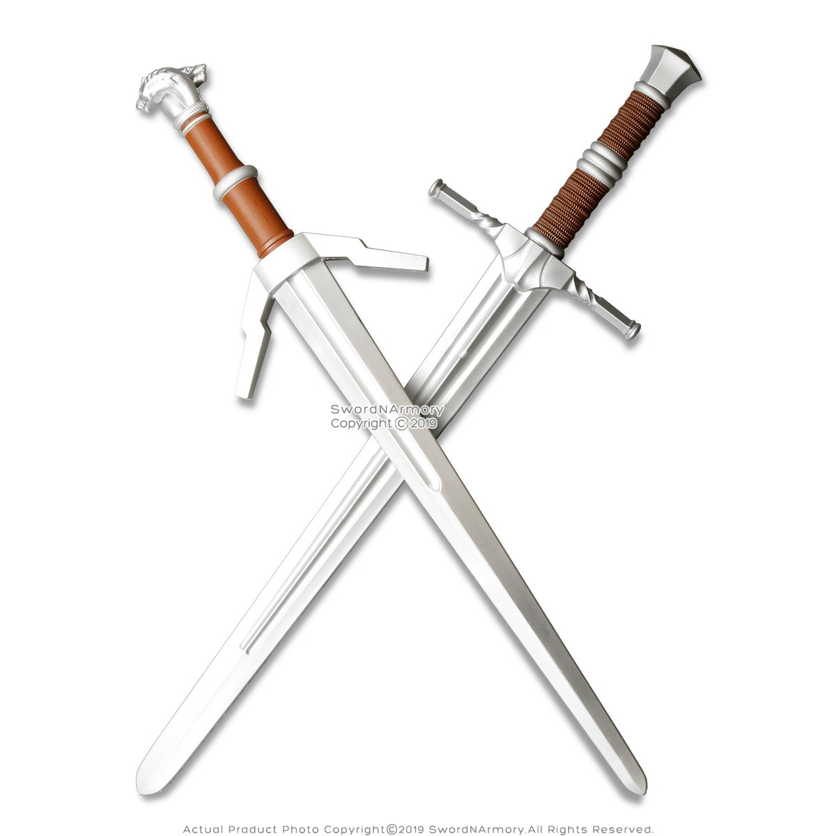 FOAM The Witcher Steel Silver Two Sword Costume LARP Cosplay Video Game Set