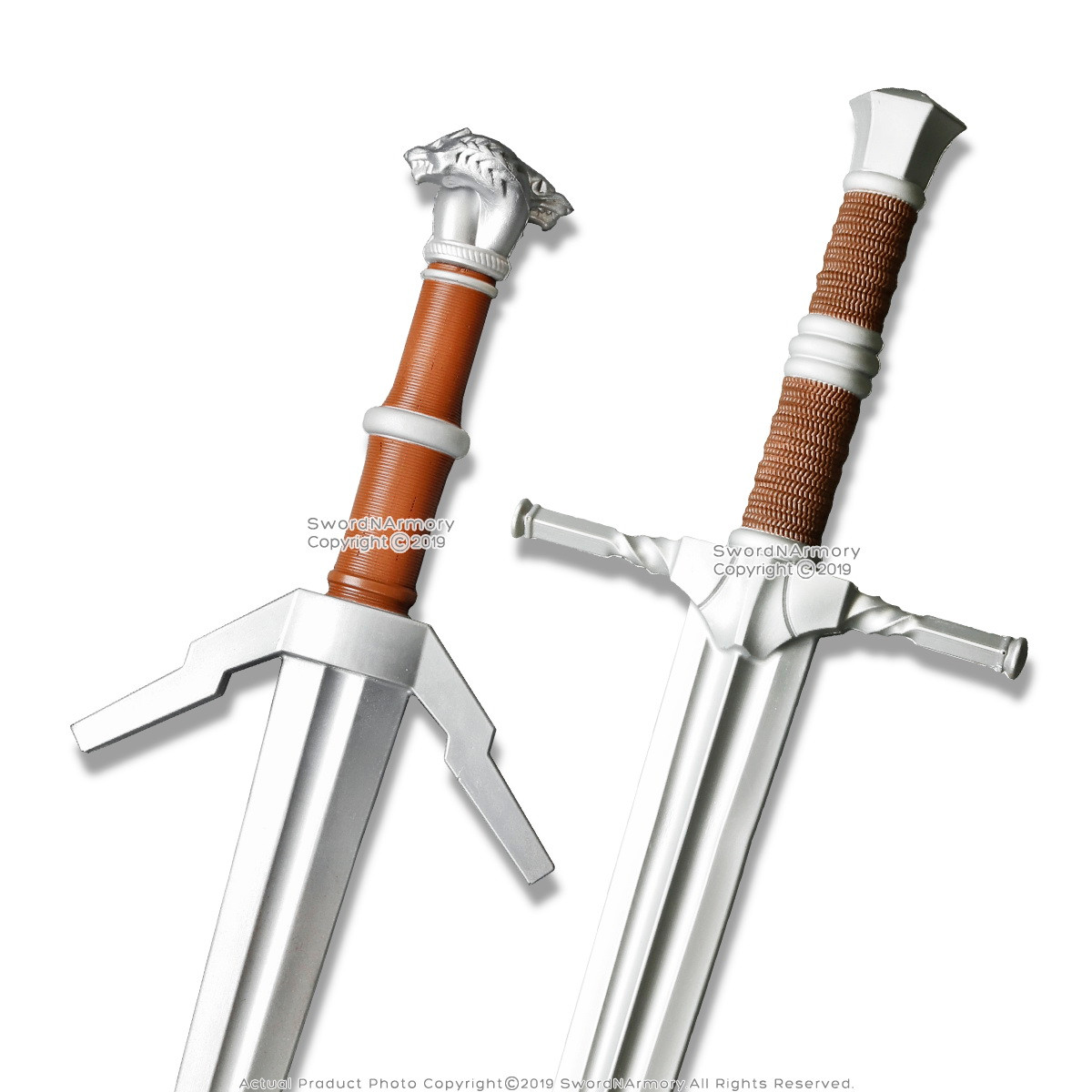 FOAM The Witcher Steel Silver Two Sword Costume LARP Cosplay Video Game Set