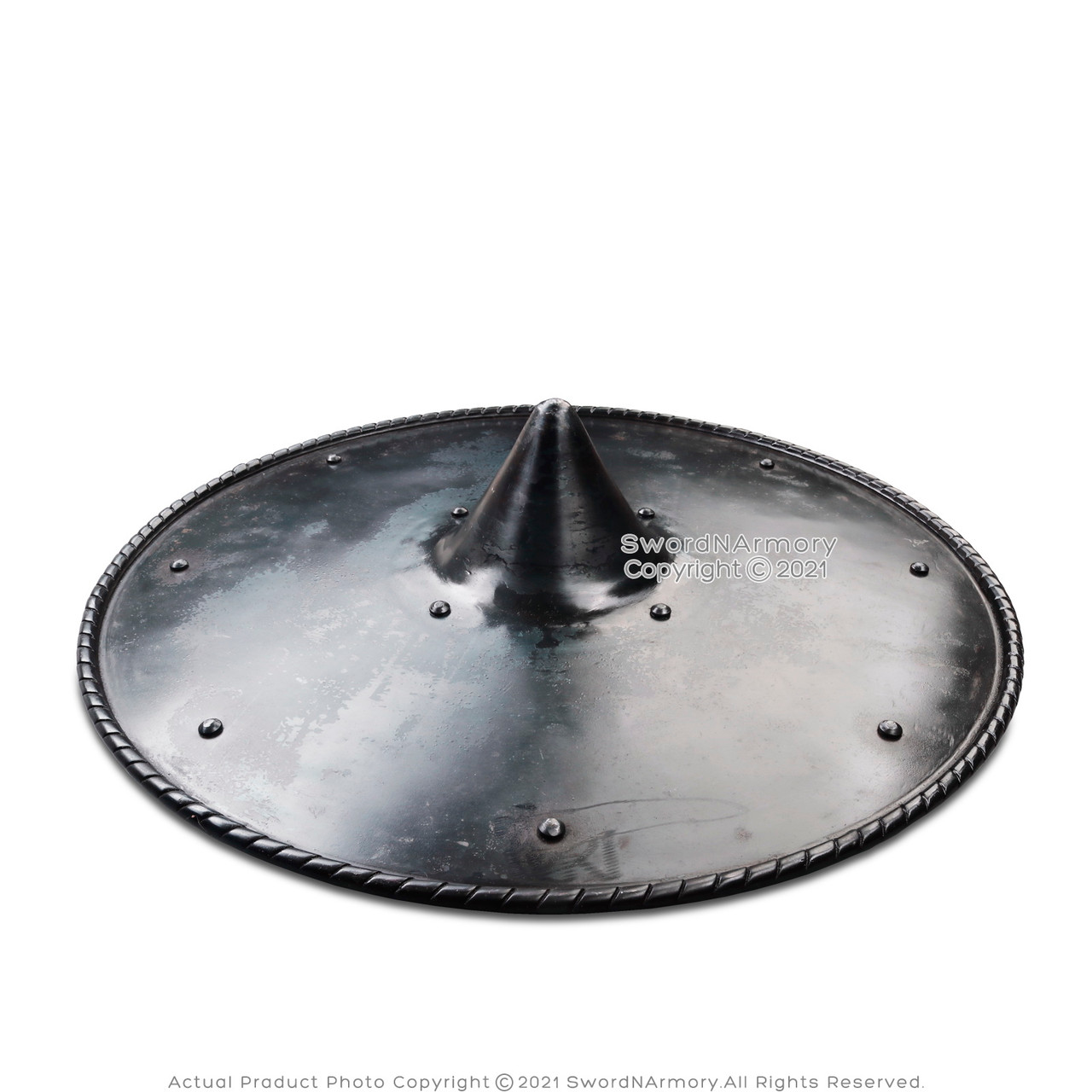 19" 16 Gauge Medieval Handforged Buckler Shield Spiked Dark Grey ...