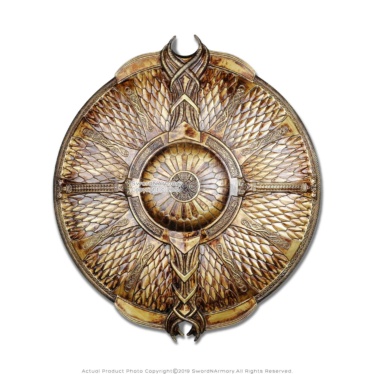 24" Fibre-Reinforced Plastic Fantasy Horn and Scale Sun Shield with Enarmes