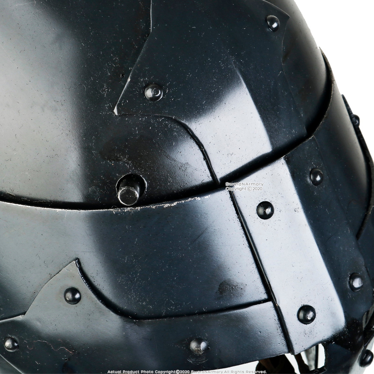 Functional Battle Ready 16G Medieval Black Knight Bassinet Helmet LARP ...