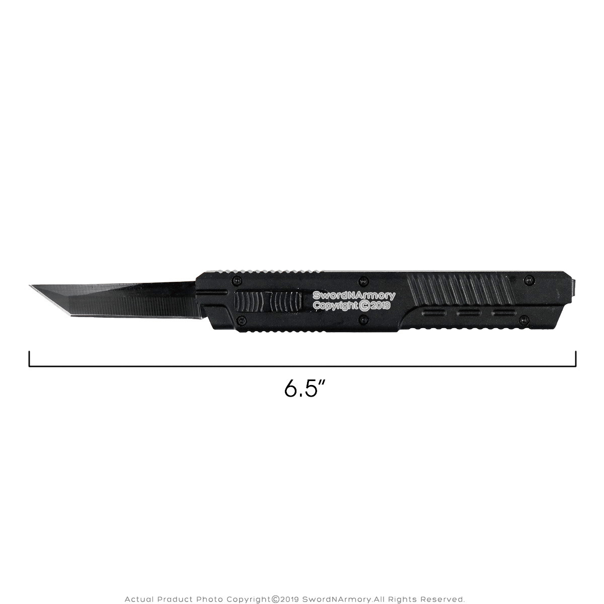 1.9" Black/Grey Knife Pocket Out the Front Switchblade Tanto California ...
