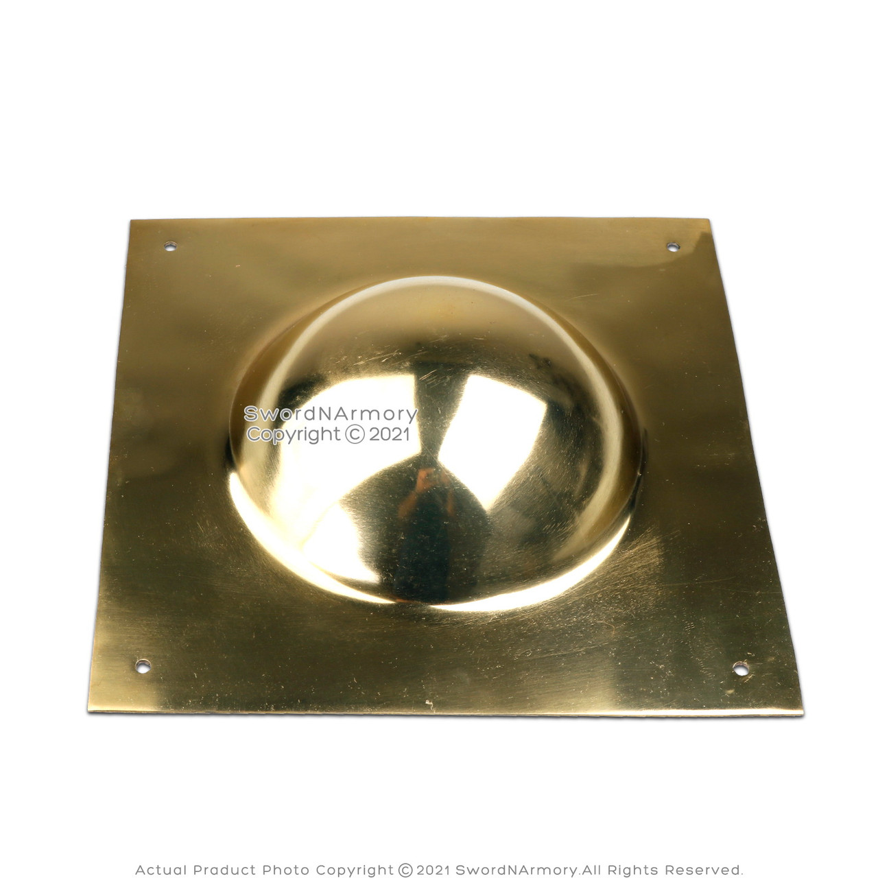 9" 16 Gauge Brass Alloy Roman Square Shield Boss Antiquity Cosplay LARP