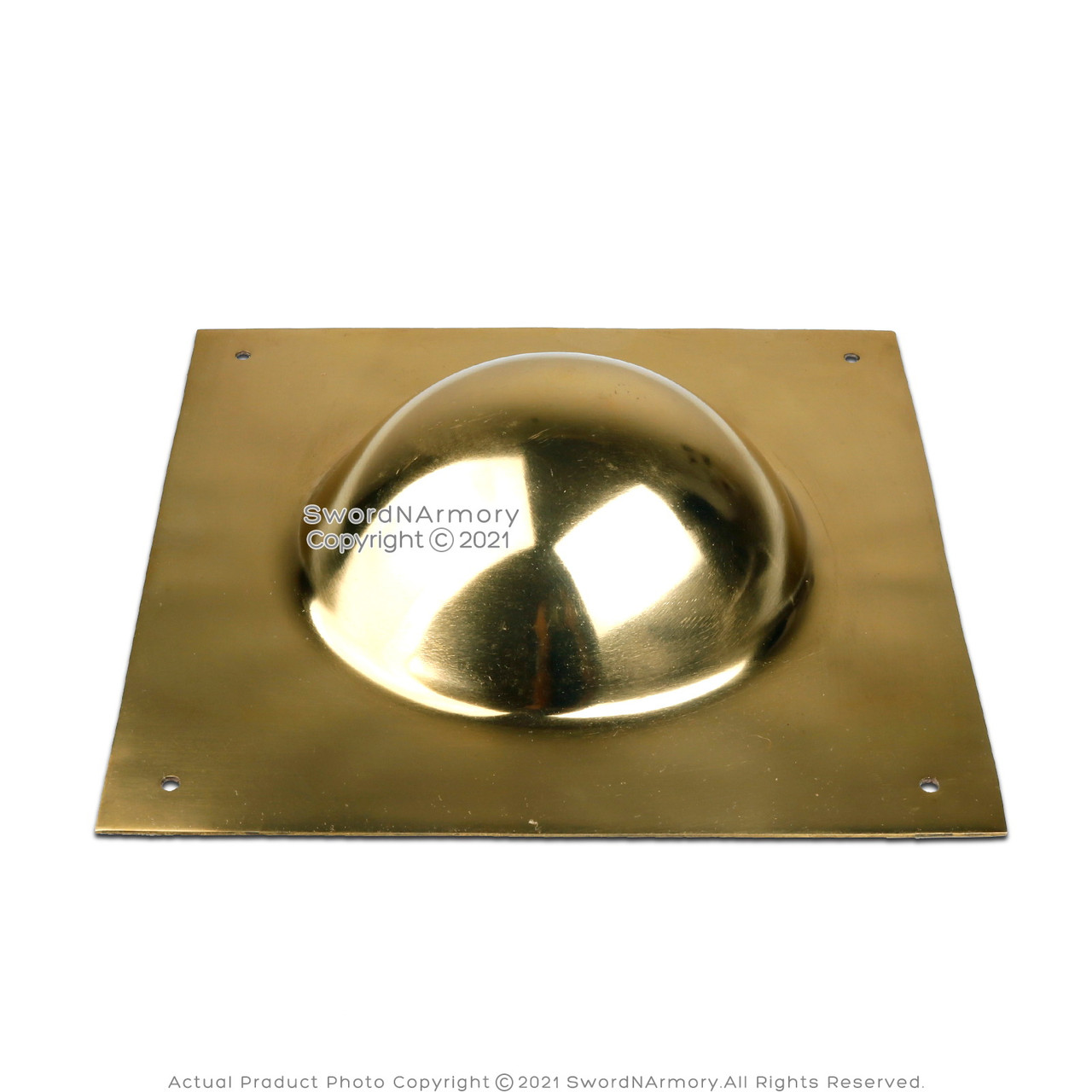 9" 16 Gauge Brass Alloy Roman Square Shield Boss Antiquity Cosplay LARP