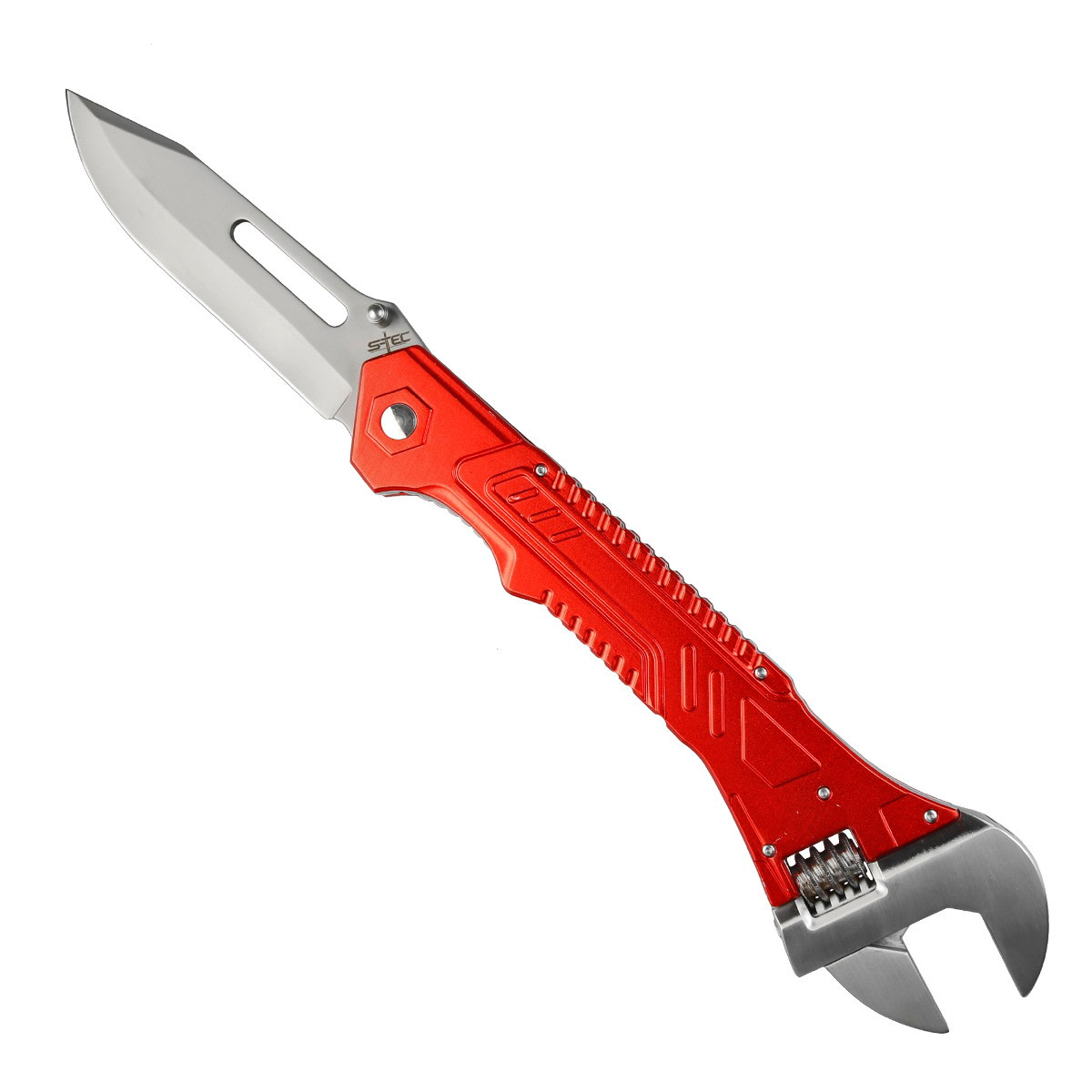 24" Heavy Duty 2-in-1 Wrench and Knife XL Workshop Tool Utility Black Red