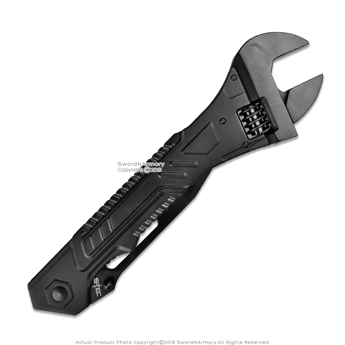 24" Heavy Duty 2-in-1 Wrench and Knife XL Workshop Tool Utility Black Red