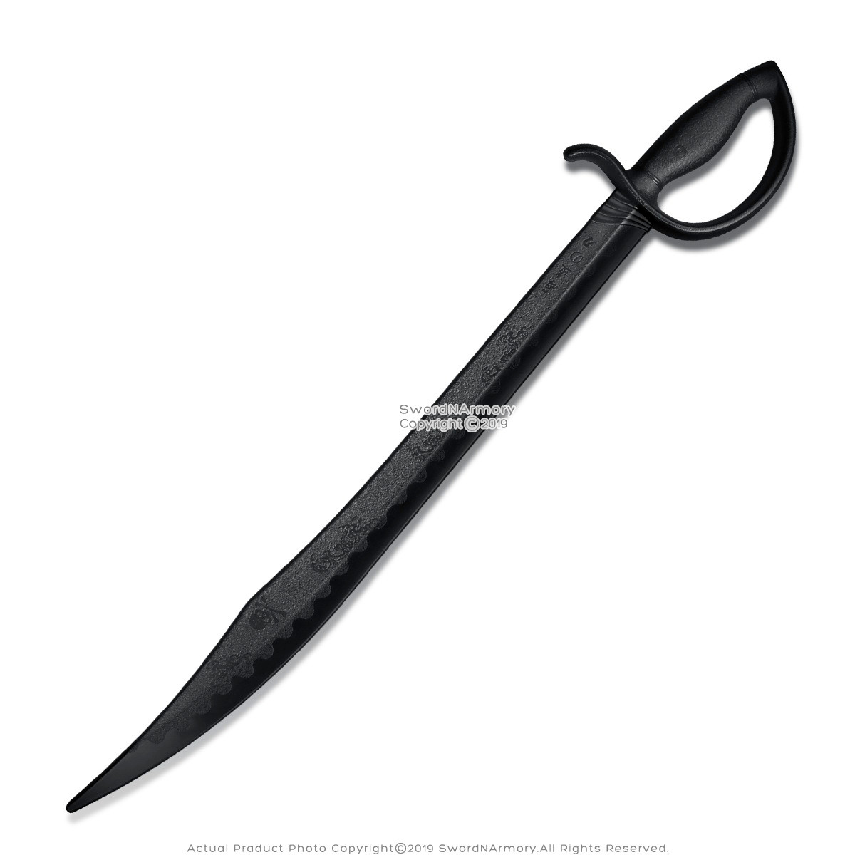 30" Pirate Naval Sword Cutlass Polypropylene Black LARP Cosplay
