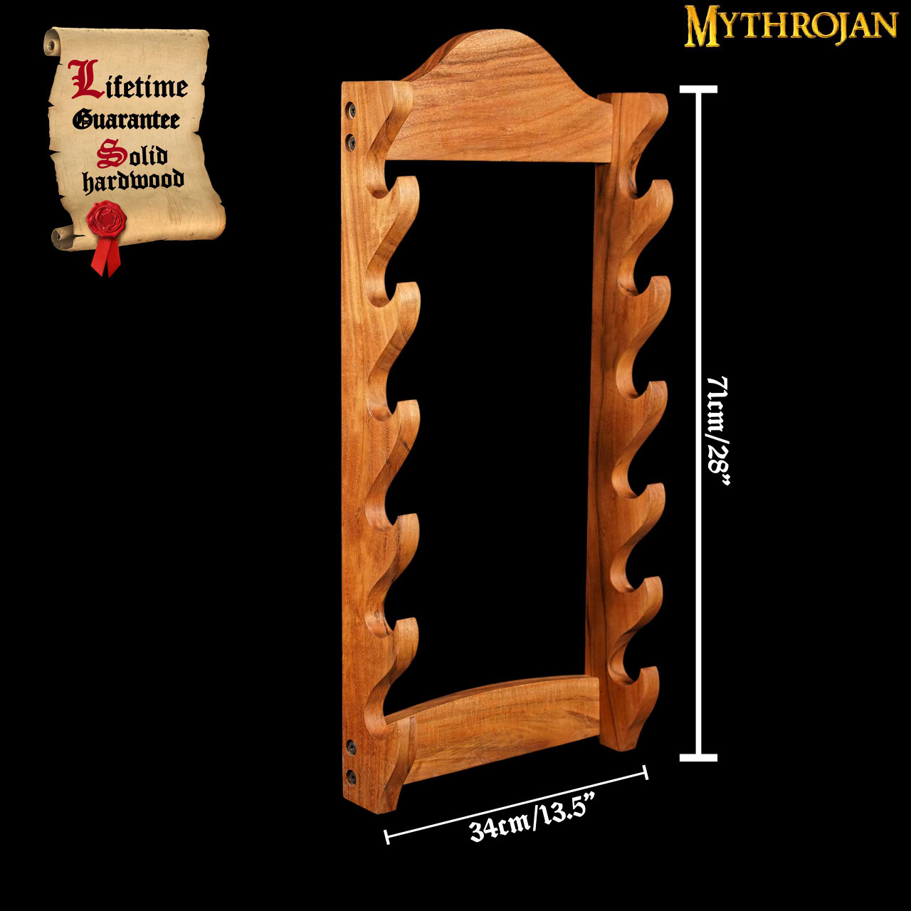 Mythrojan Solid Wood Sword Stand Medieval Sword Wall Mount Samurai ...