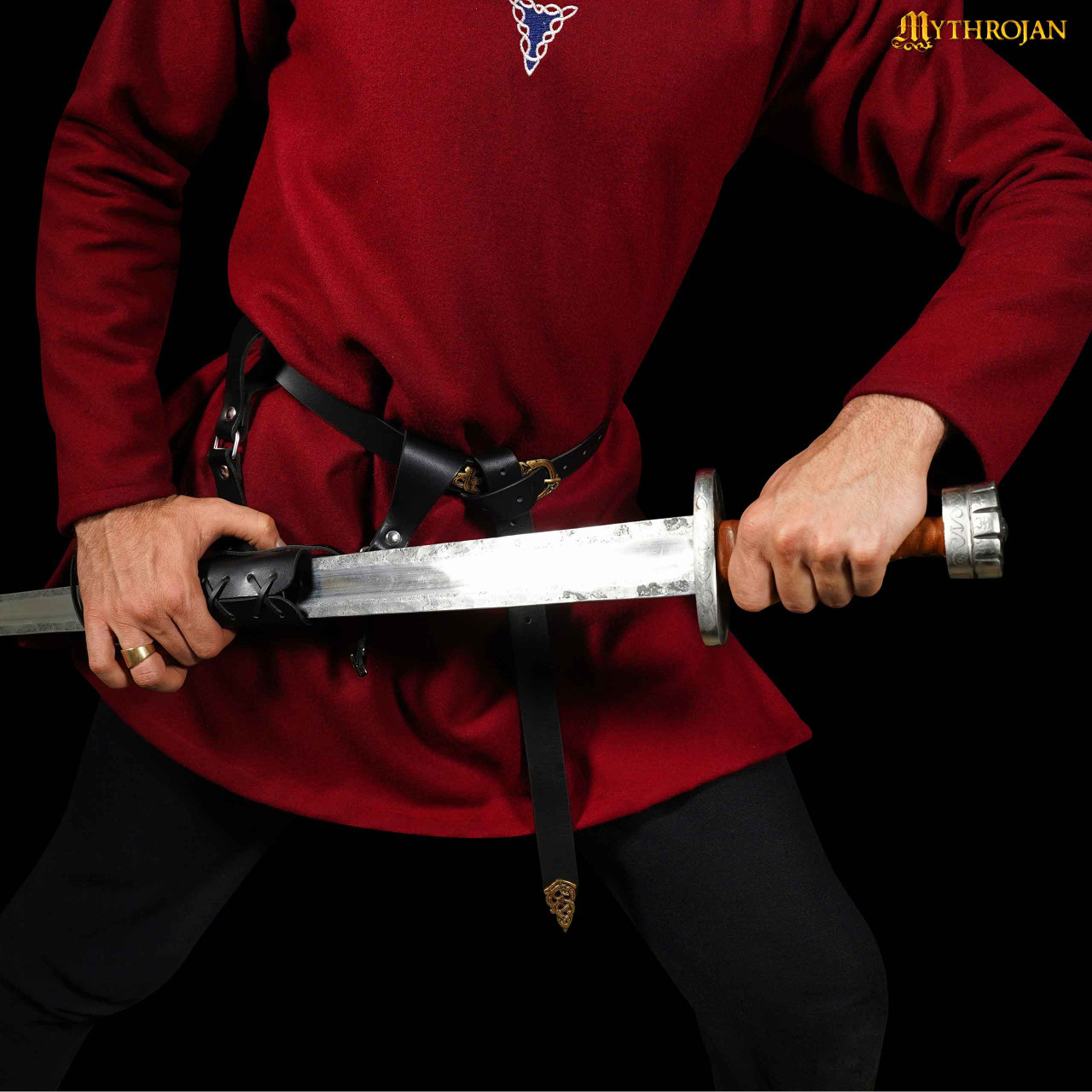 Mythrojan Medieval Left Hand Leather Sword Frog Universal Rapier ...