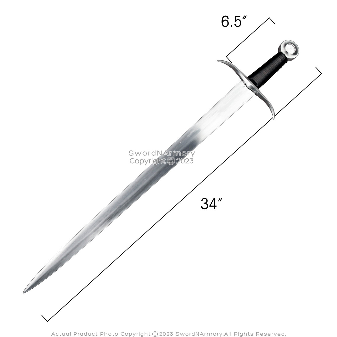 7022 35" Function Arming Short Sword Medieval Sharp Tang Type XV Blade ...