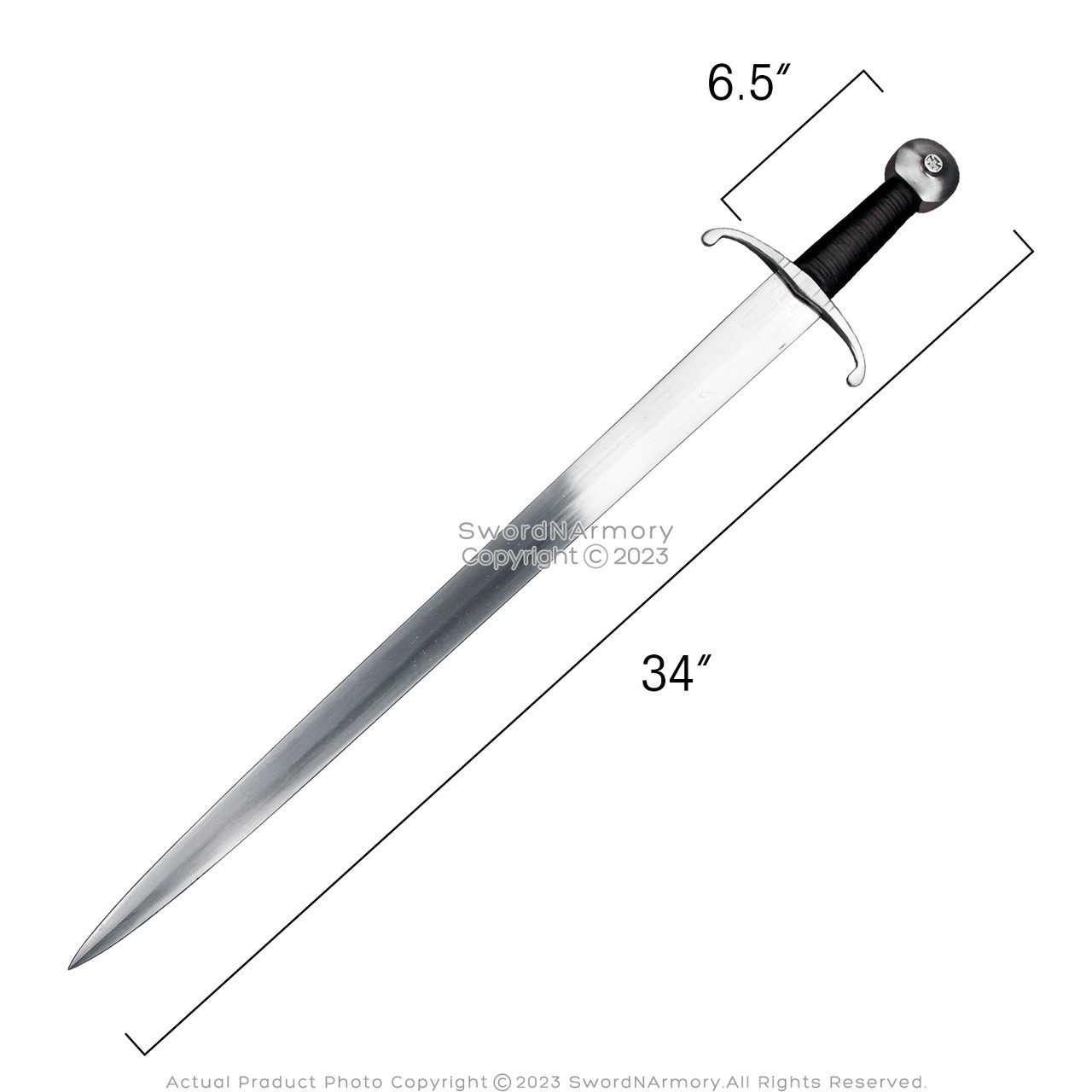 7020 35" Function Arming Short Sword Medieval Sharp Tang XV Type I ...
