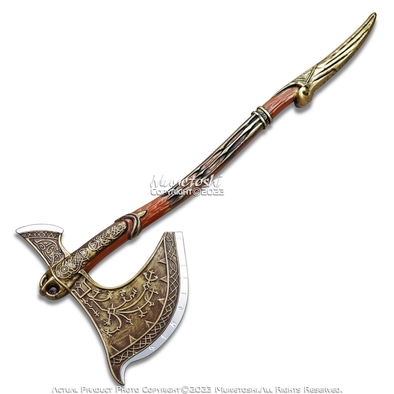 35" Upgraded Leviathan Gold War Axe Foam Kratos Video Game Fantasy ...