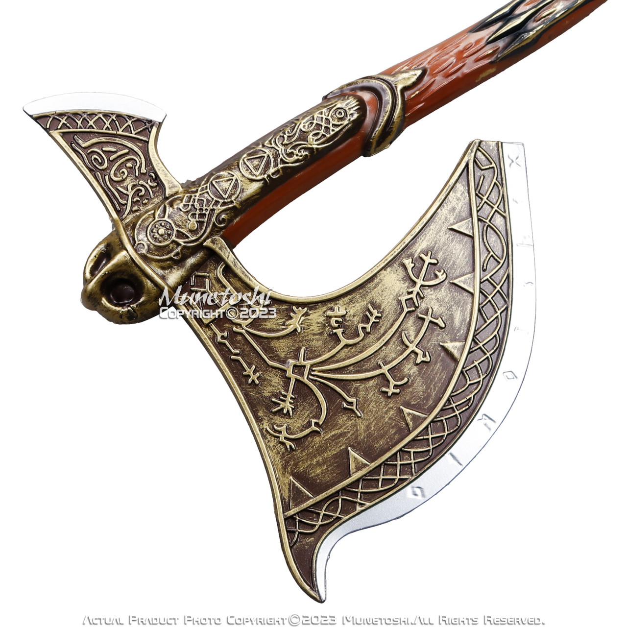 35" Upgraded Leviathan Gold War Axe Foam Kratos Video Game Fantasy ...
